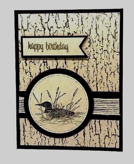 Loon Birthday Card, Masculine Wood Look, Inside Message - Etsy