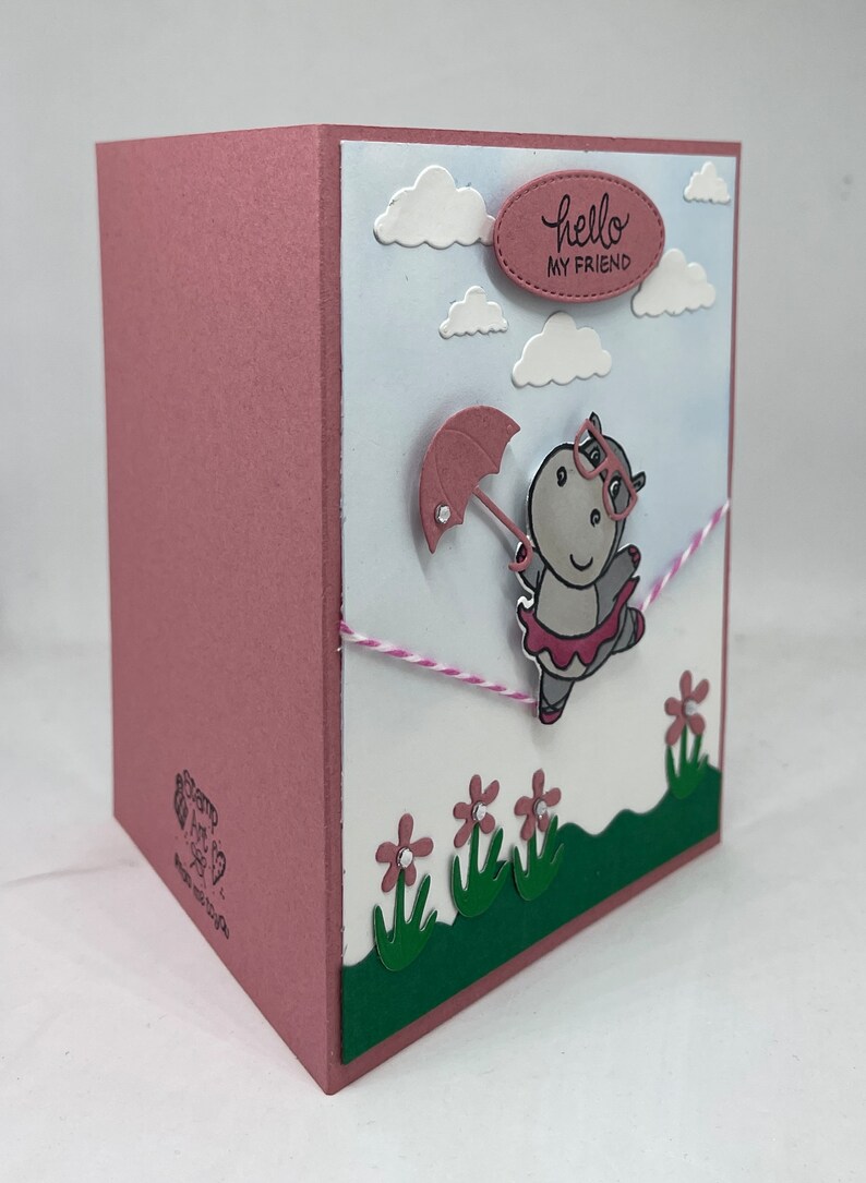Fun Hippopotamus Card, Hippest Hippo Card, Adorable Friend Card, Card ...