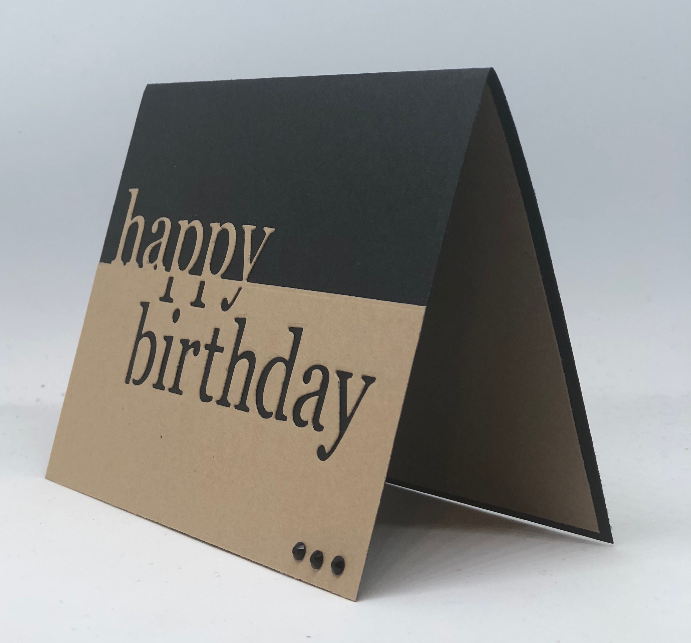 Brown & Black Birthday Card, Masculine Birthday Card, Happy Birthday ...