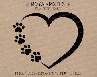 Love Paw Print | Etsy