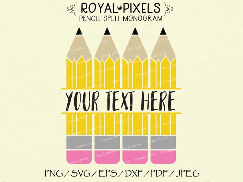 Pencil Split Monogram Separated Monogram Teacher Gift - Etsy Canada