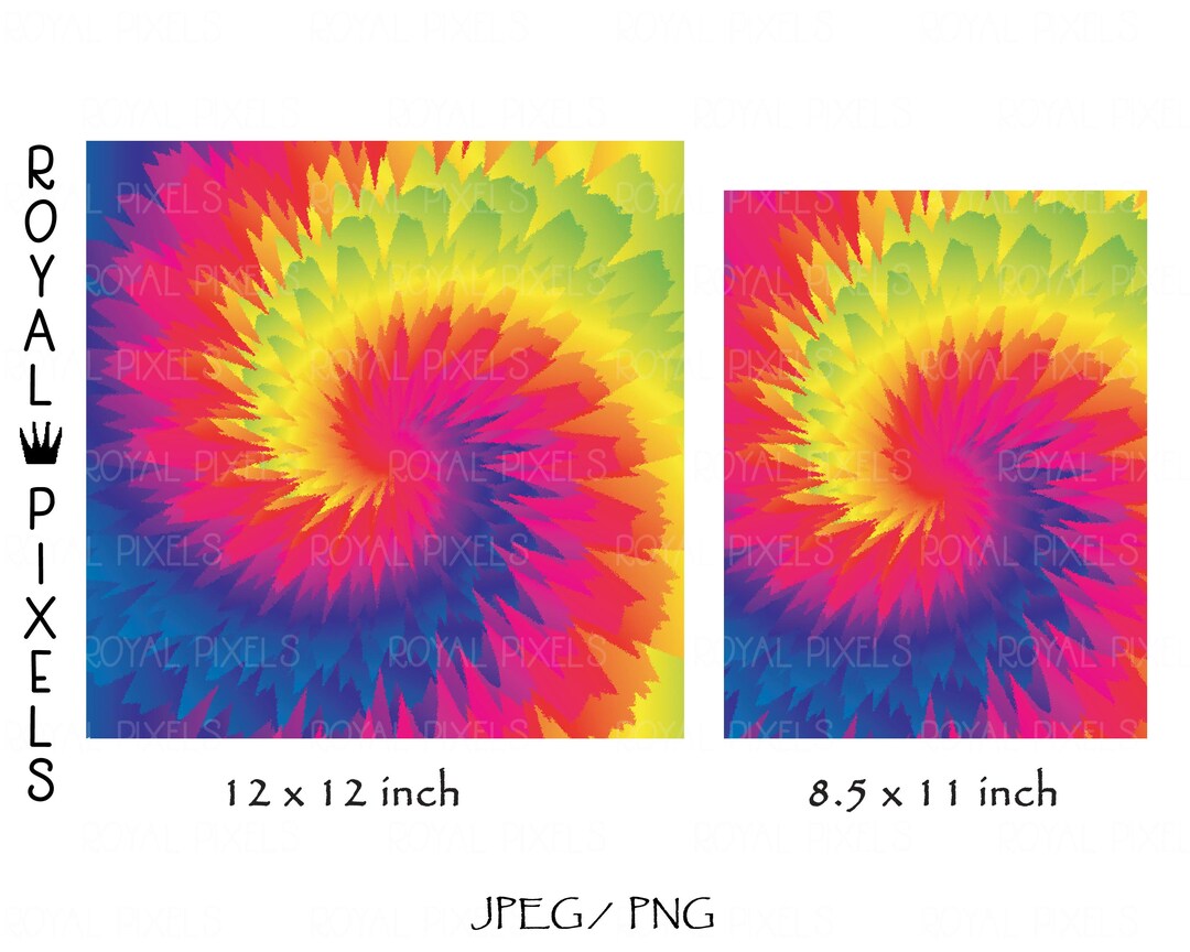 Rainbow Tie Dye Digital Scrapbook Paper Background Texture - Etsy