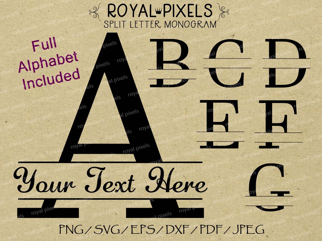Letter Split Monogram Separated Monogram Initials Letter - Etsy Canada