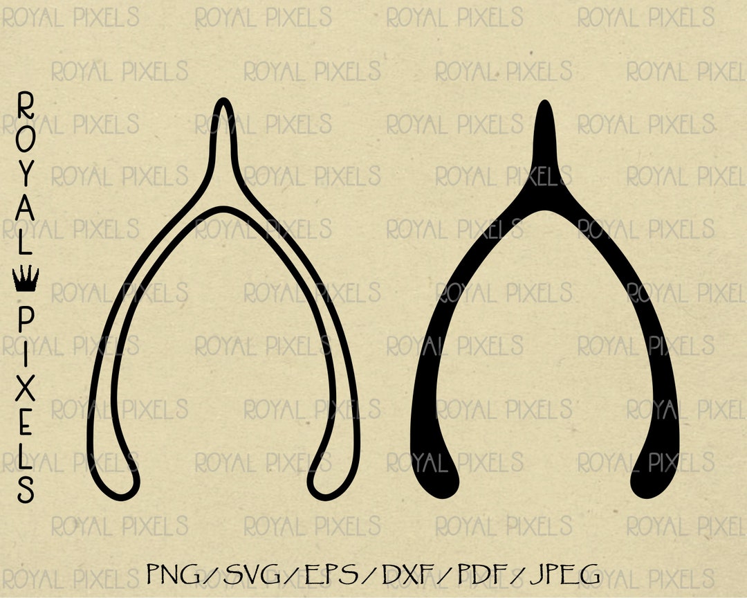 Wishbone Clipart Vector SVG Turkey Wishbone Silhouette - Etsy