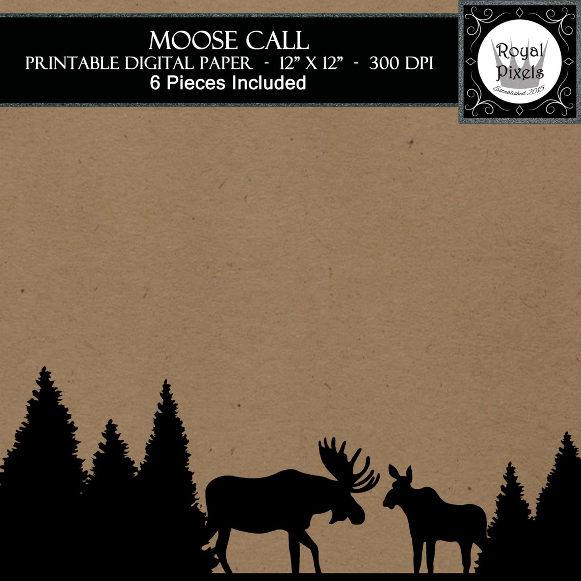 6 Digital Paper Backgrounds Moose Call Lumberjack Buffalo | Etsy