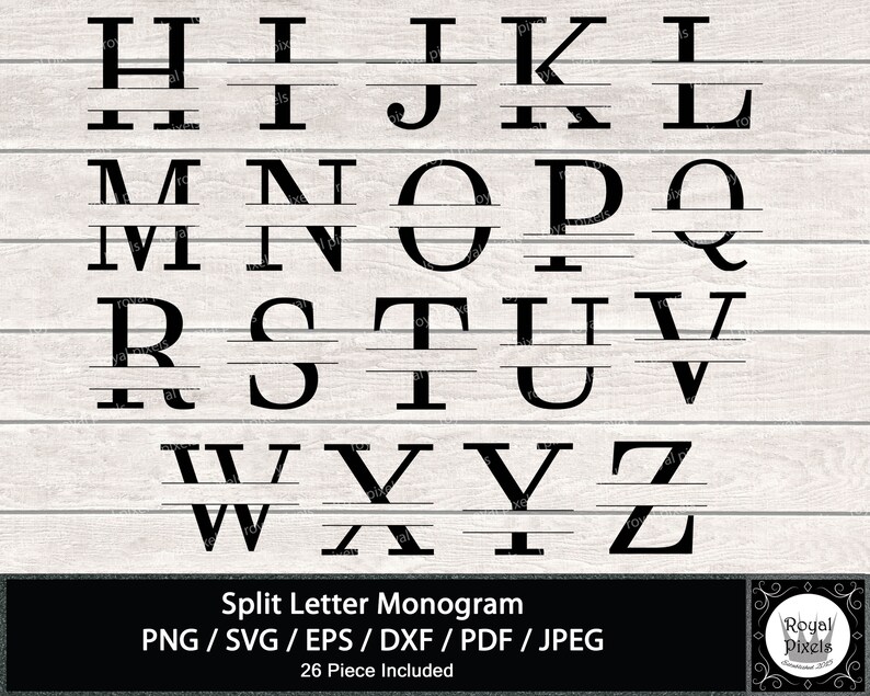 Letter Split Monogram Separated Monogram Initials Letter | Etsy