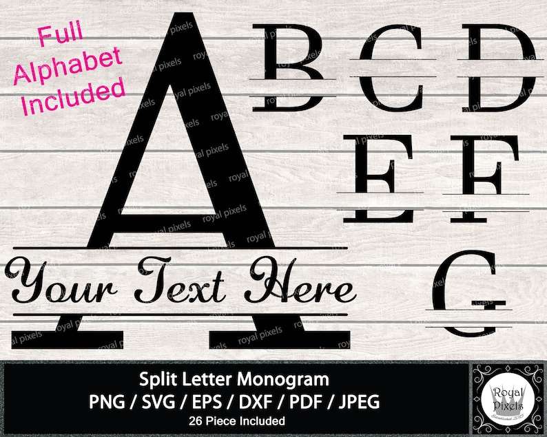 Letter Split Monogram Separated Monogram Initials Letter | Etsy