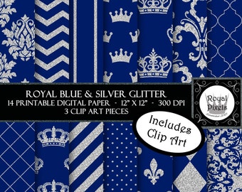 Royal Blue Silver | Etsy