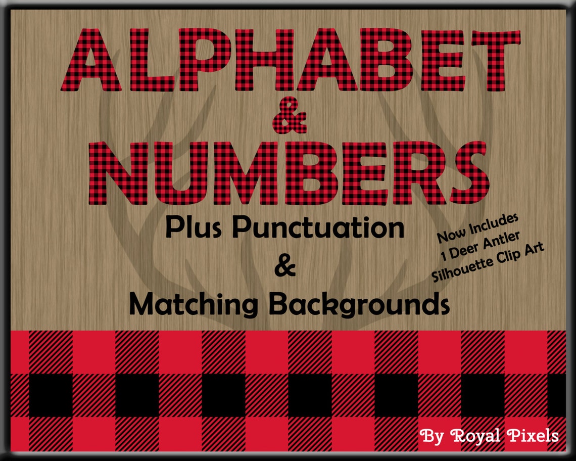 Lumberjack Buffalo Plaid Set UPPERCASE Alphabet 26 - Etsy