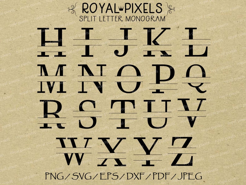 Letter Split Monogram Separated Monogram Initials Letter - Etsy Canada