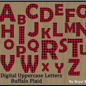 Lumberjack Buffalo Plaid Set UPPERCASE Alphabet 26 - Etsy