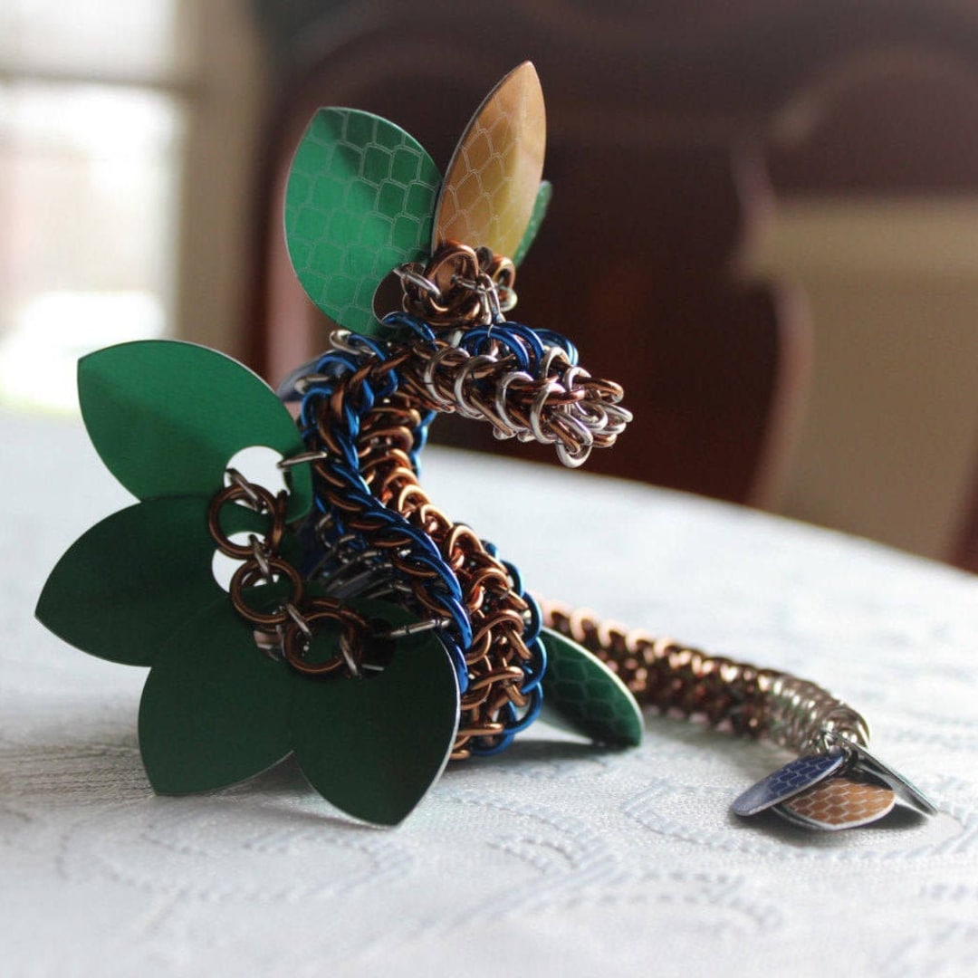 Custom Chainmail Dragon Bracelet and Sculpture Large - Etsy