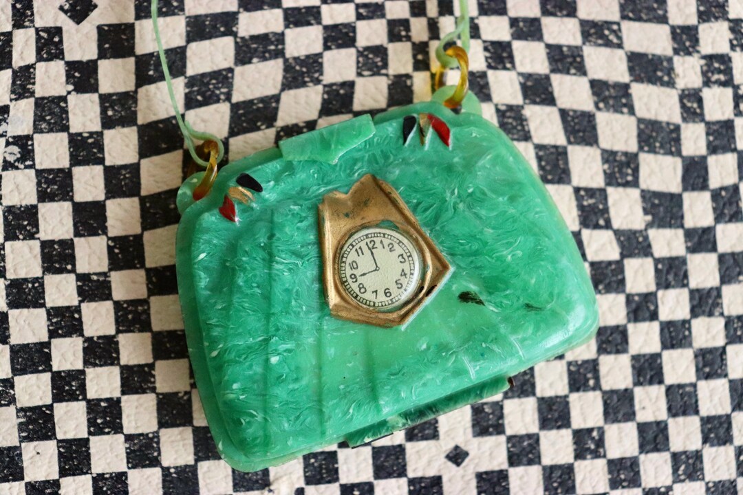 1930s Celluloid Clock Purse - Etsy