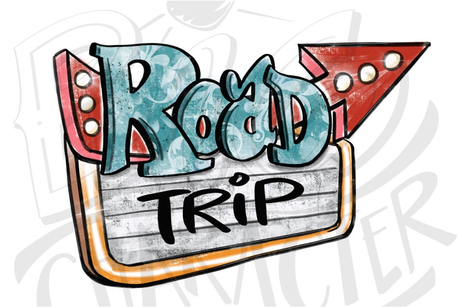 Road Trip sign clip art Road trip clip art Outdoors clip | Etsy