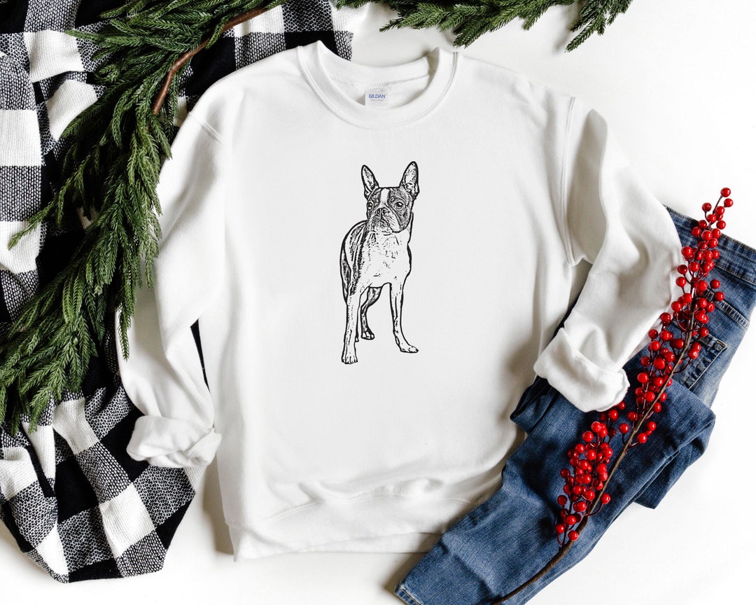 Boston Terrier Sweatshirt, Cute Boston Terrier Gift for Women Men ...