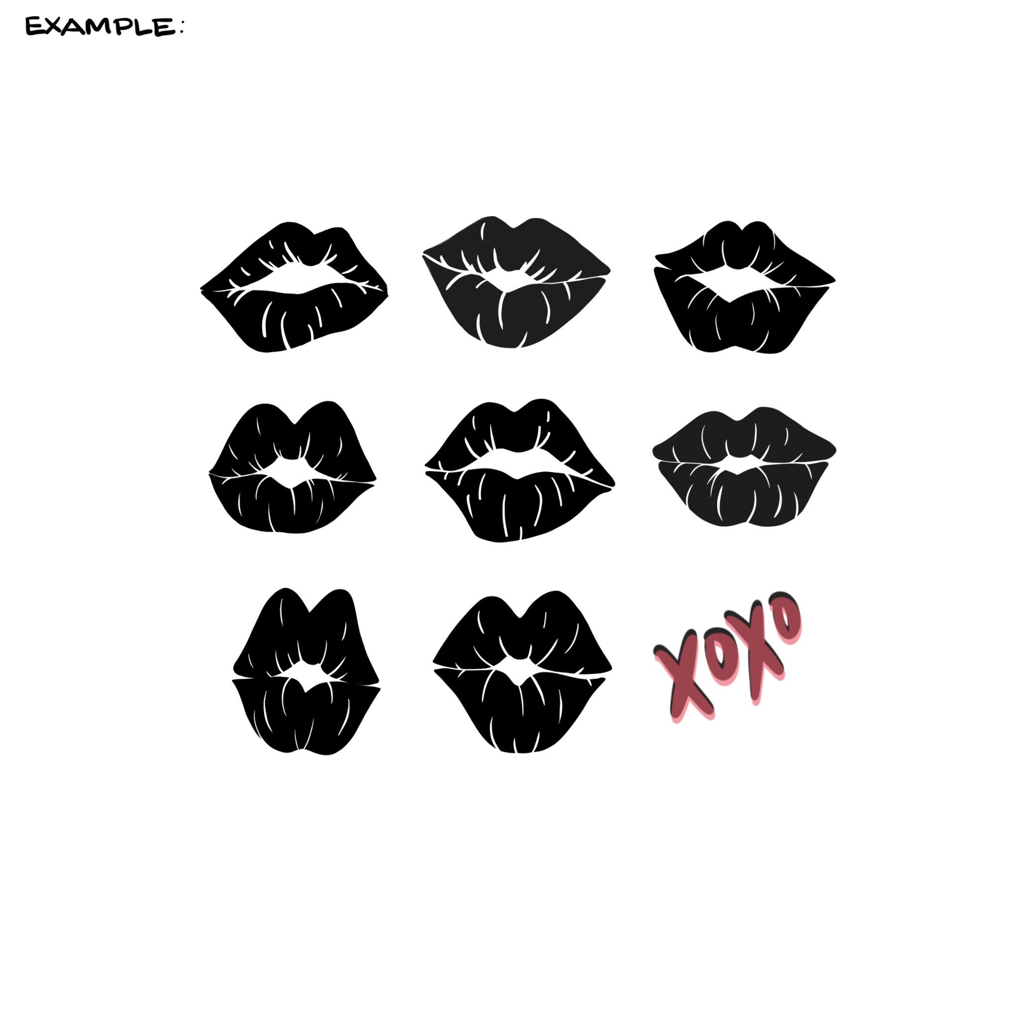 12 Procreate Valentines Kiss Lips Stamps - Etsy Norway