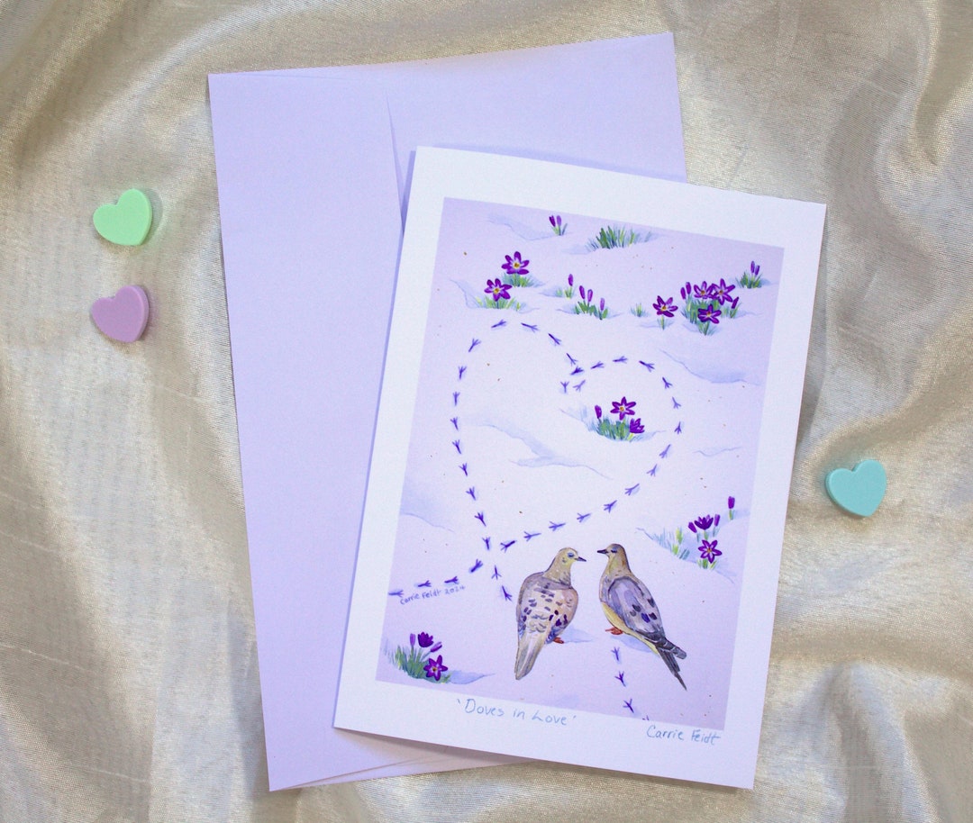 Doves in Love Blank Notecard and Print - Etsy
