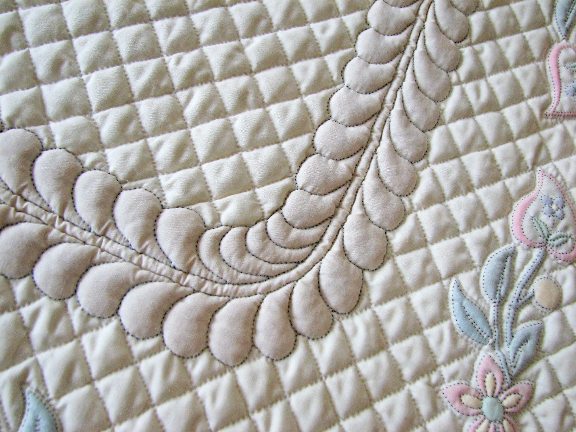 MOST BEAUTIFUL QUILT Ever! Signed! Trapunto & Shadow Applique! Tiny 16 ...