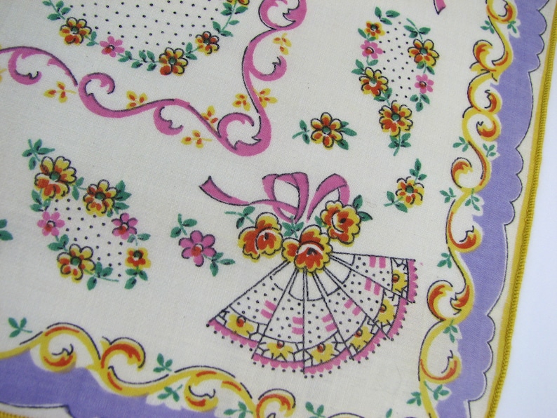 Lavender and Yellow Fan Pattern Background From 1800's -1950's ...