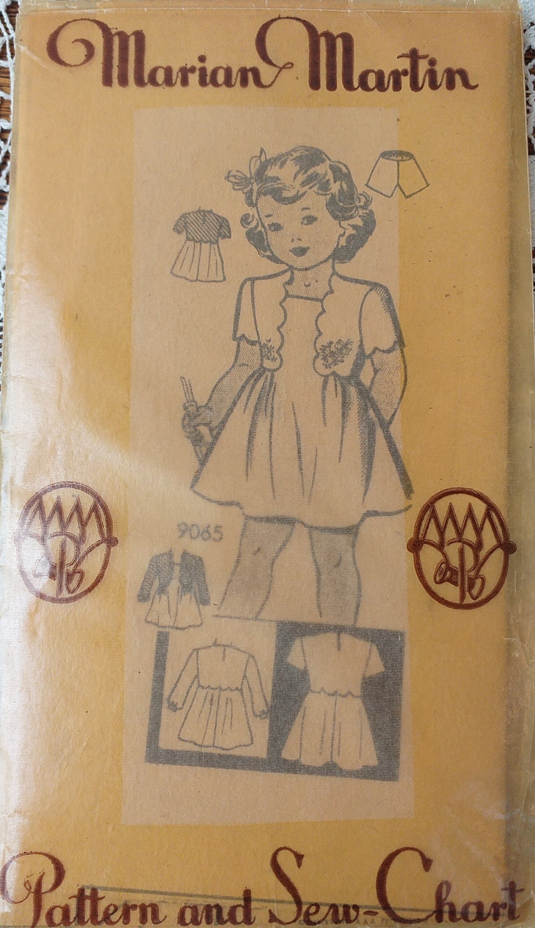 1940's 9065 Marian Martin Pattern and Sew Chart Size 4, Bust 23 ...