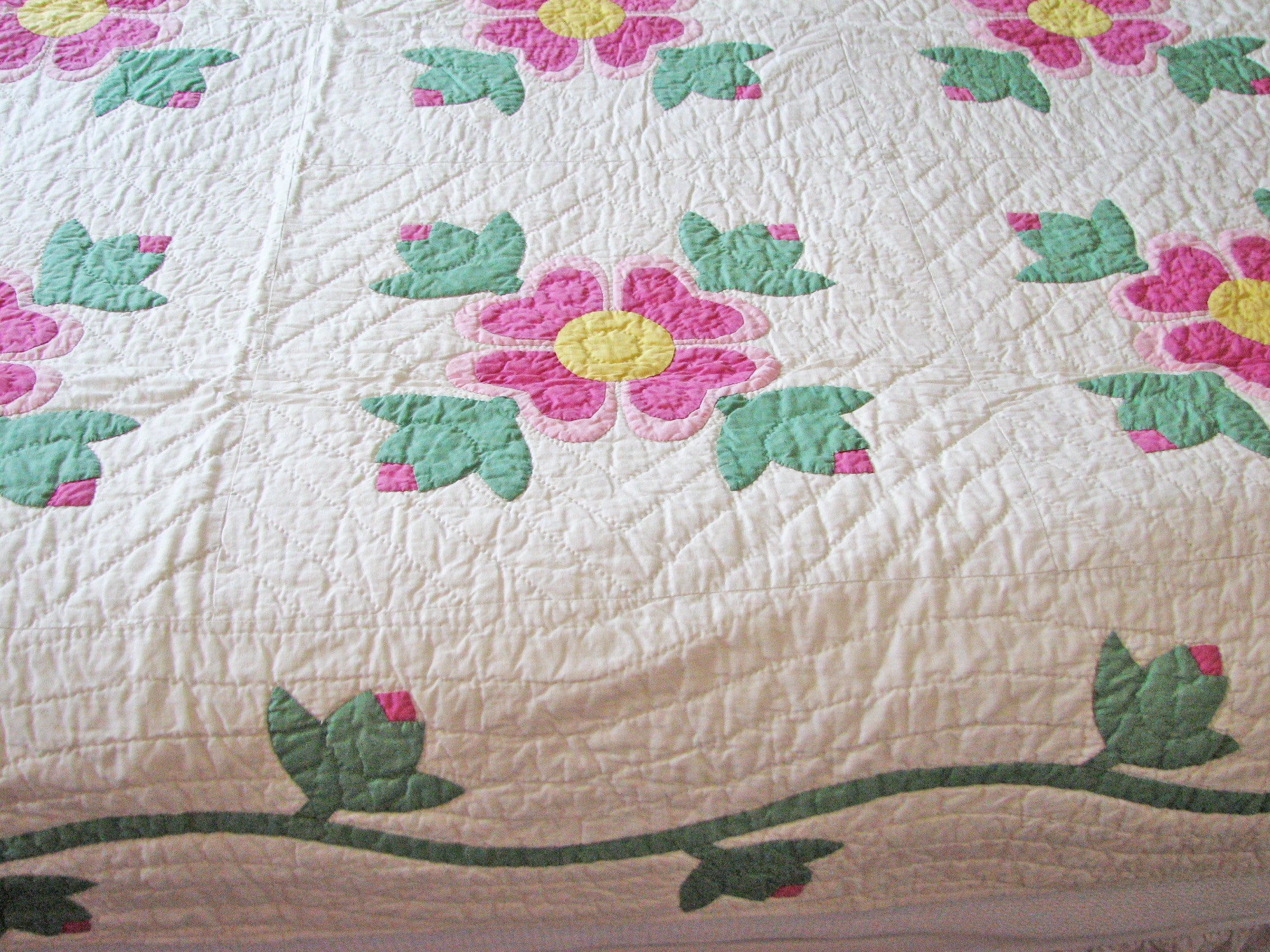 Gorgeous Vintage ROSE OF SHARON Applique Quilt 68 X - Etsy