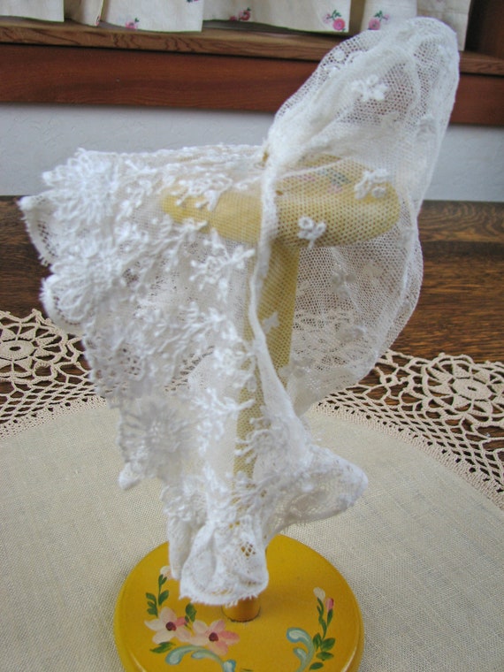 Antique Handmade 1900's White Net Lace Bonnet for Baby or - Etsy