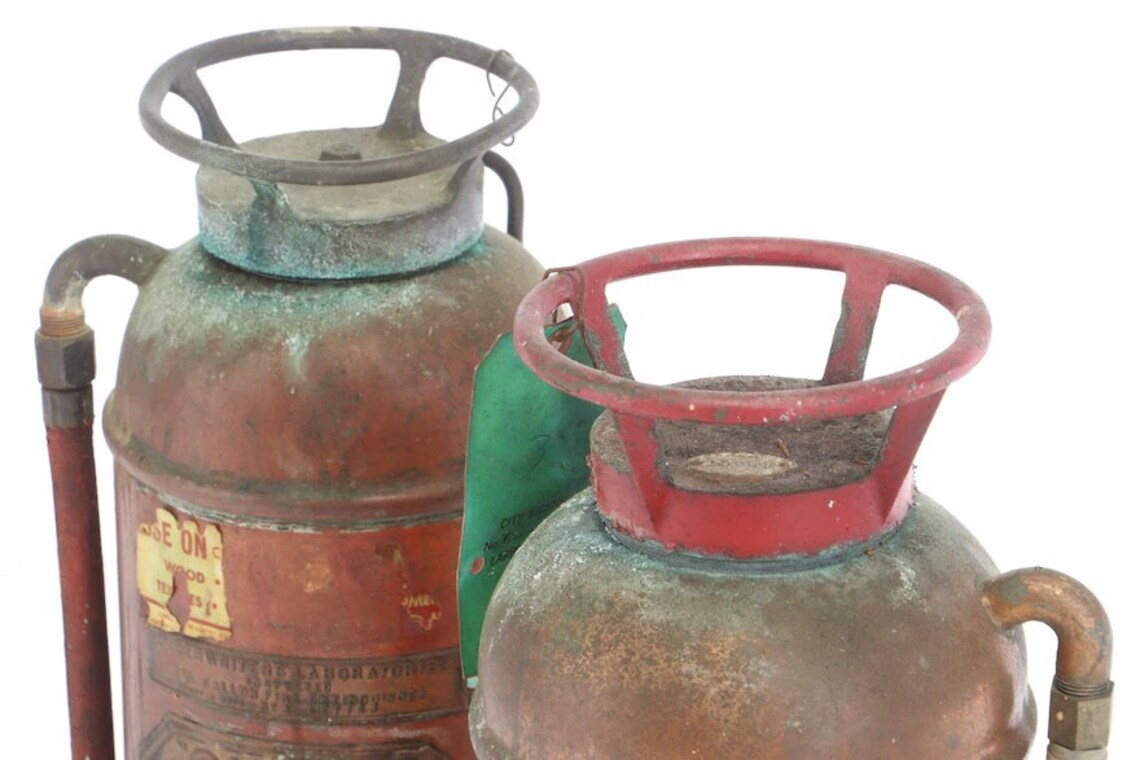 Harker Mfg. Co. "queen" Copper Fire Extinguishers, Early 20th Century ...