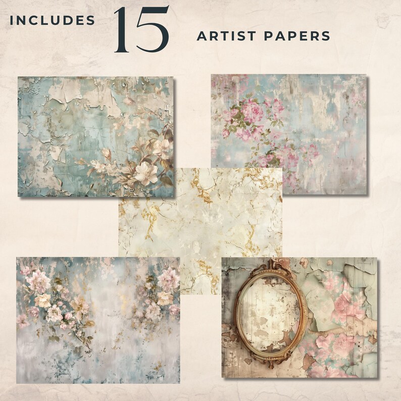 French Parlor Shabby Chic Junk Journal Artist Pages: Romantic Printable ...