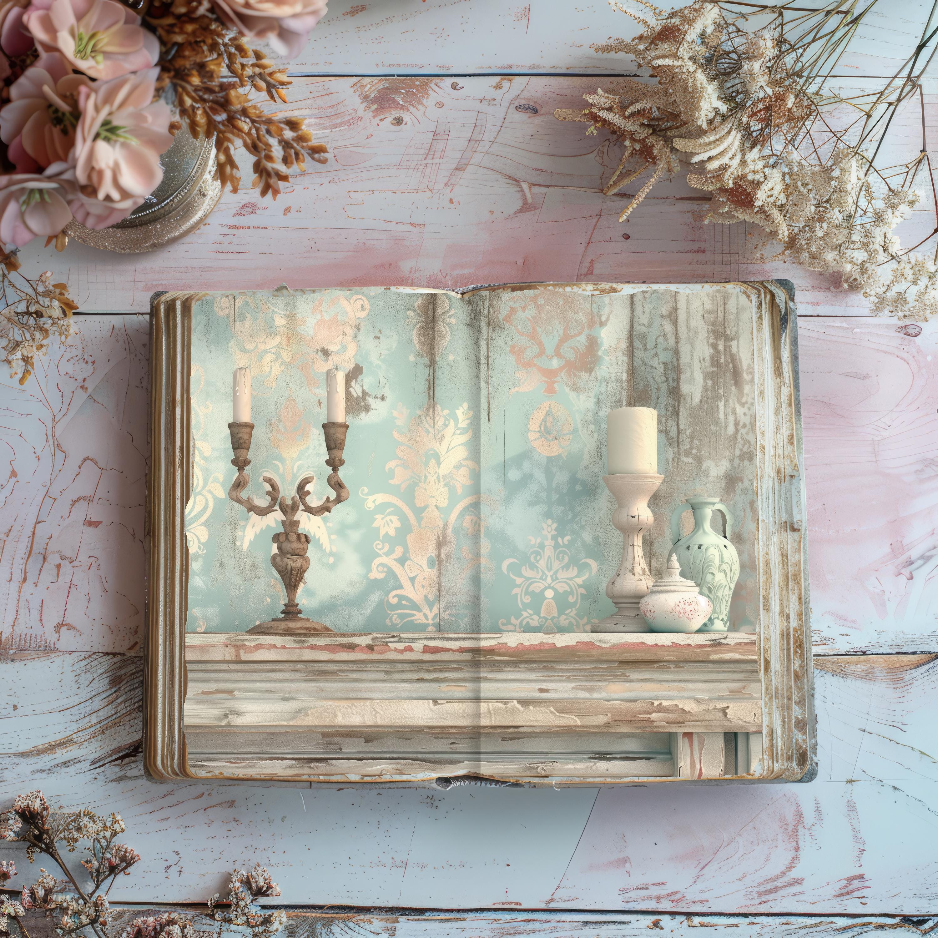 French Parlor Shabby Chic Junk Journal Artist Pages: Romantic Printable ...