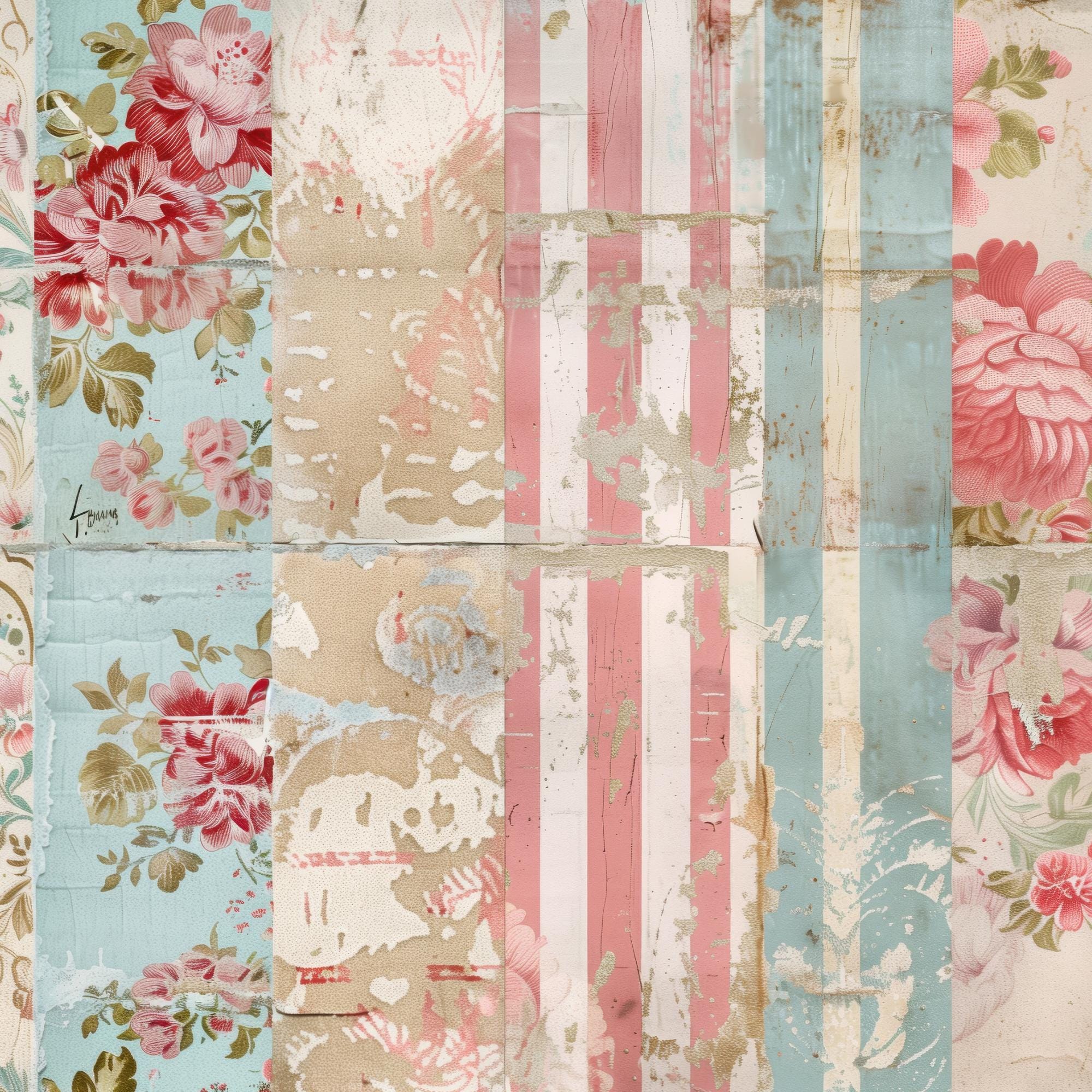 French Parlor Shabby Chic Junk Journal Artist Pages: Romantic Printable ...