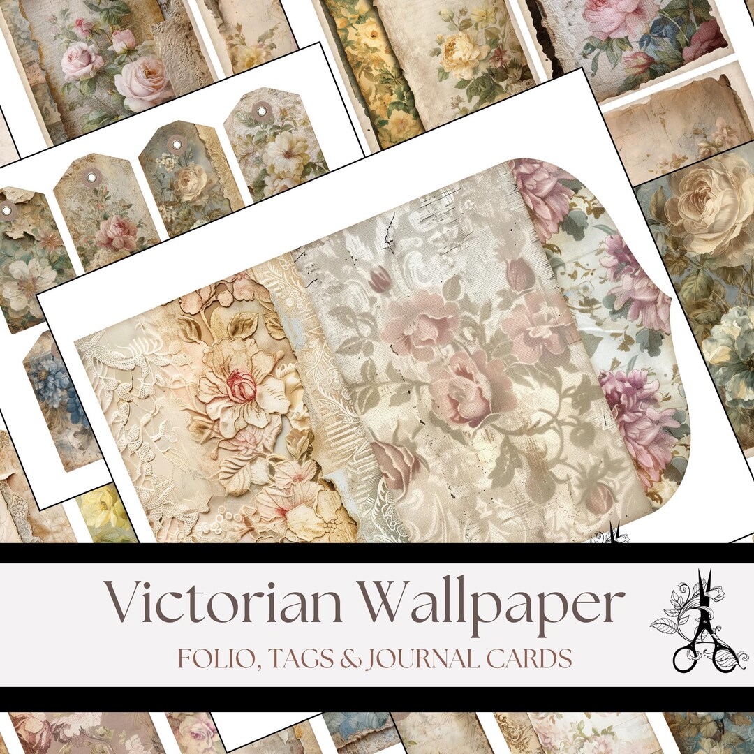 Victorian Wallpaper Printable Folio and Ephemera: Vintage Inspired ...