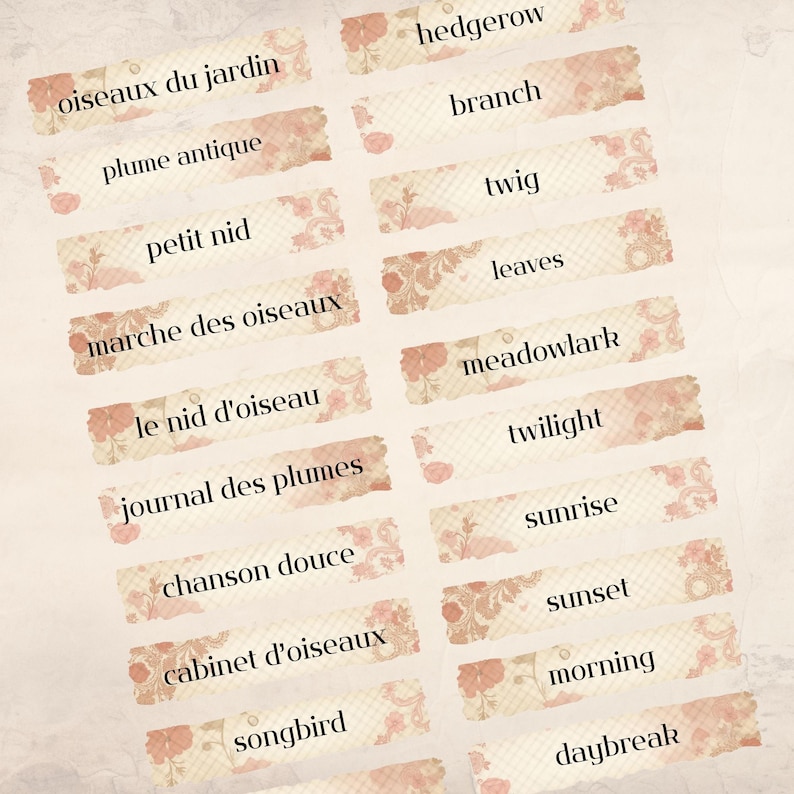 Songbird Diary Word Snippets: Printable Ephemera for Junk Journals ...