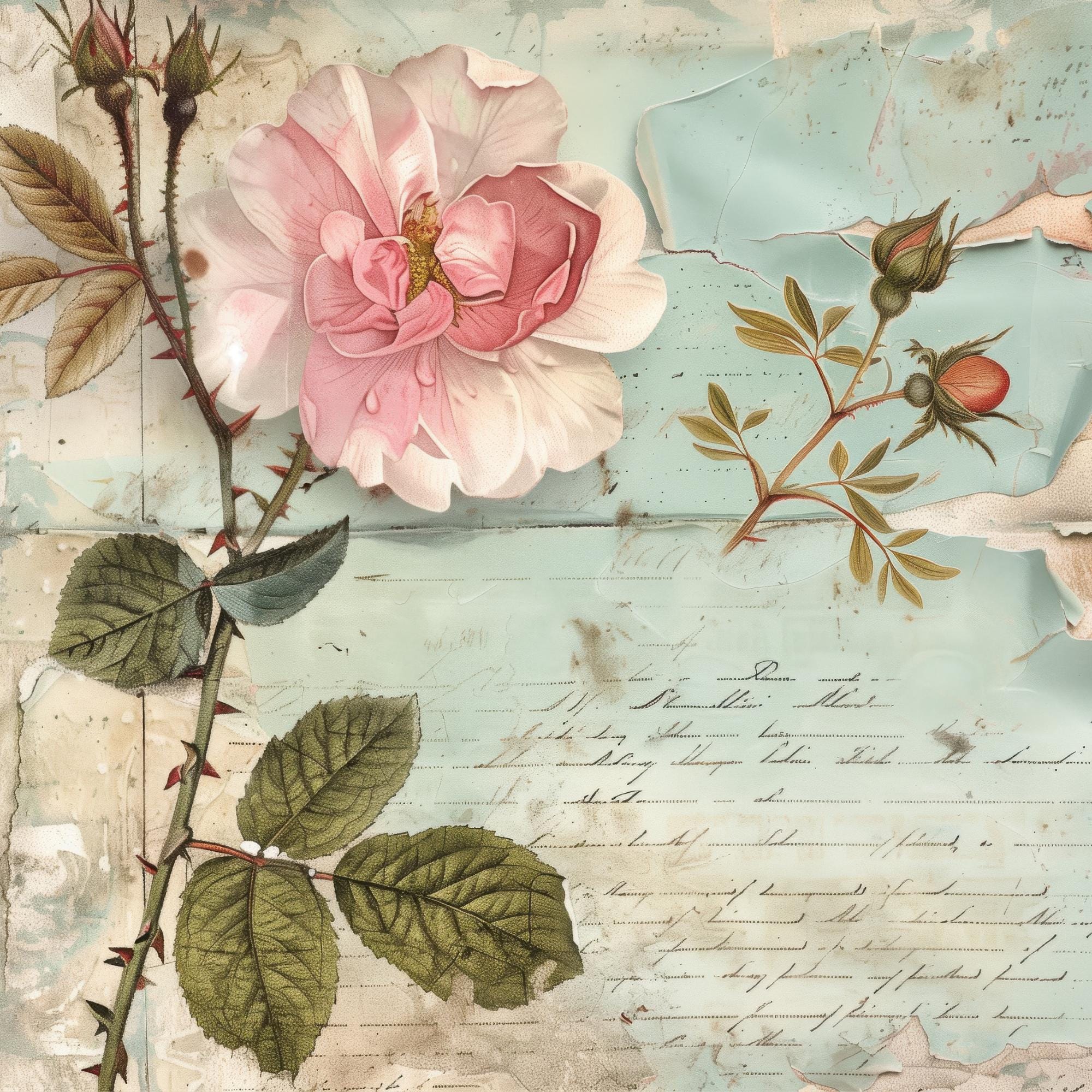 French Parlor Shabby Chic Junk Journal Artist Pages: Romantic Printable ...