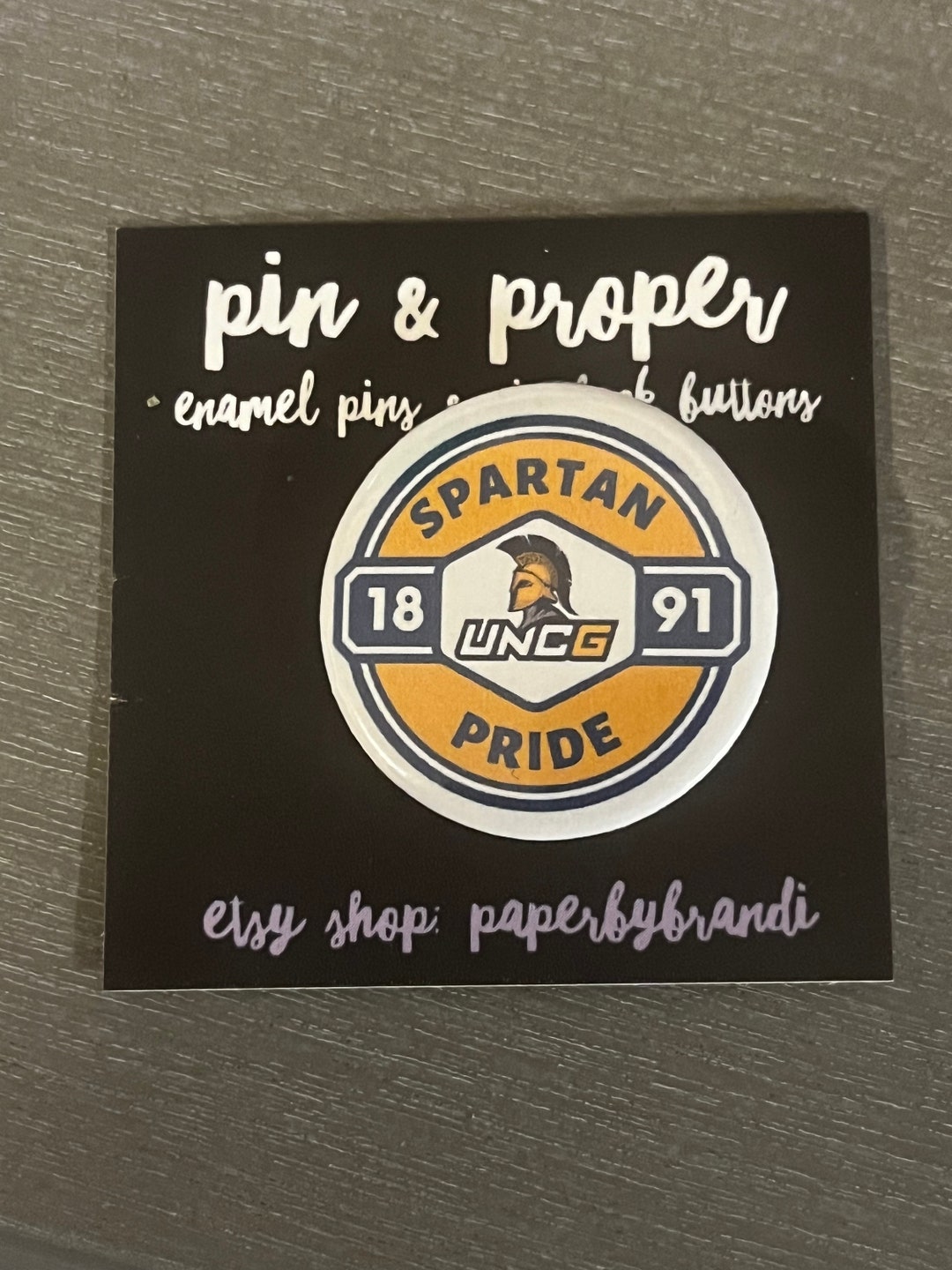 UNCG 1891 Spartan Pride Pin Back Button - Etsy