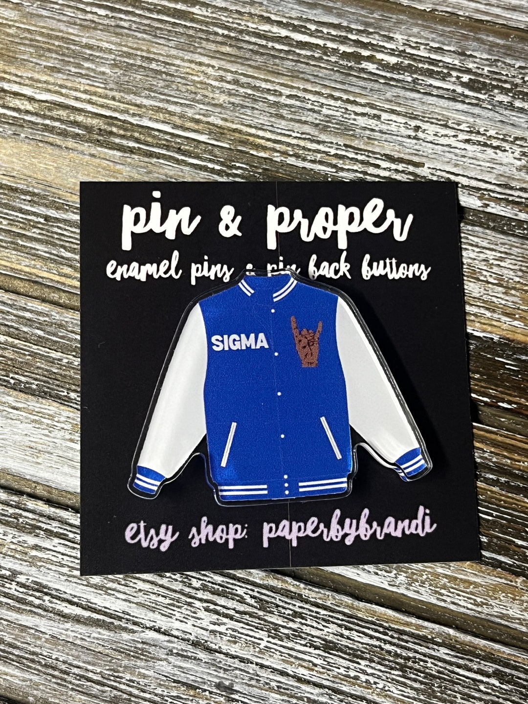 Sigma Letterman Acrylic Lapel Pin - Etsy