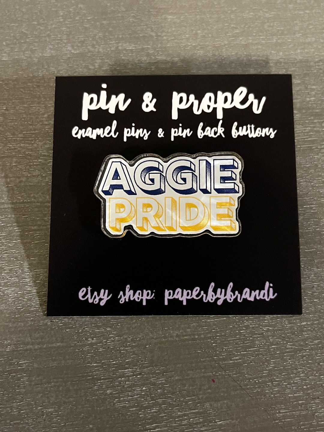Block Letters Aggie Pride Acrylic Lapel Pin - Etsy