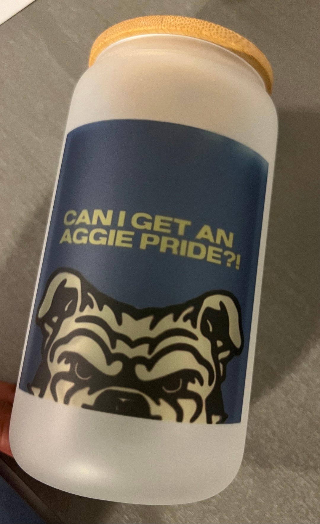Aggie Pride Frosted Glass Tumbler W/ Straw - Etsy