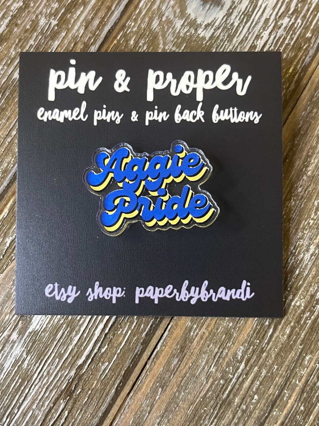 Aggie Pride Acrylic Lapel Pin - Etsy