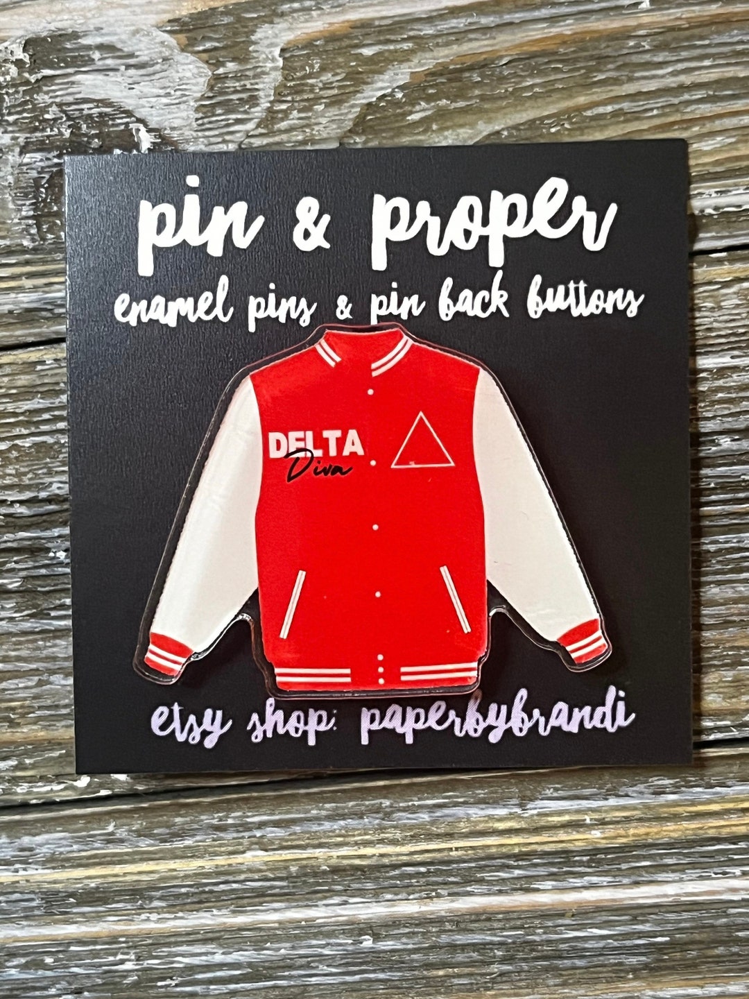 Delta Diva Letterman Jacket Acrylic Lapel Pin - Etsy