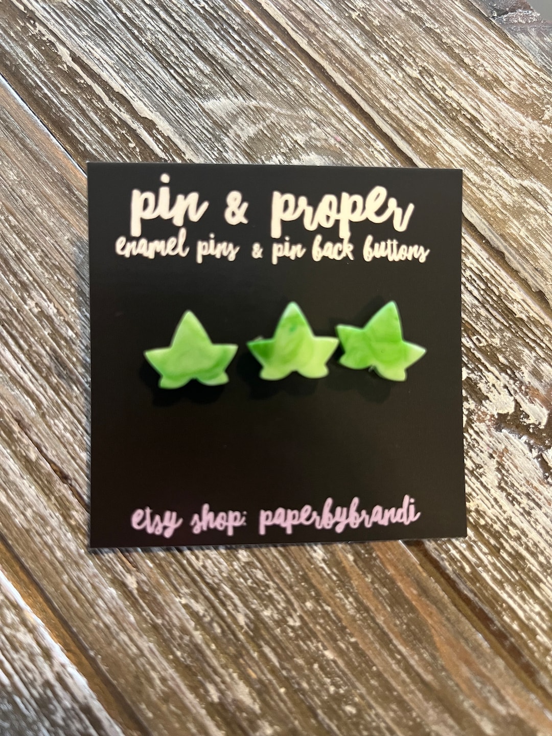 Mini Marbeled Ivy Leaf Resin Pins-green - Etsy