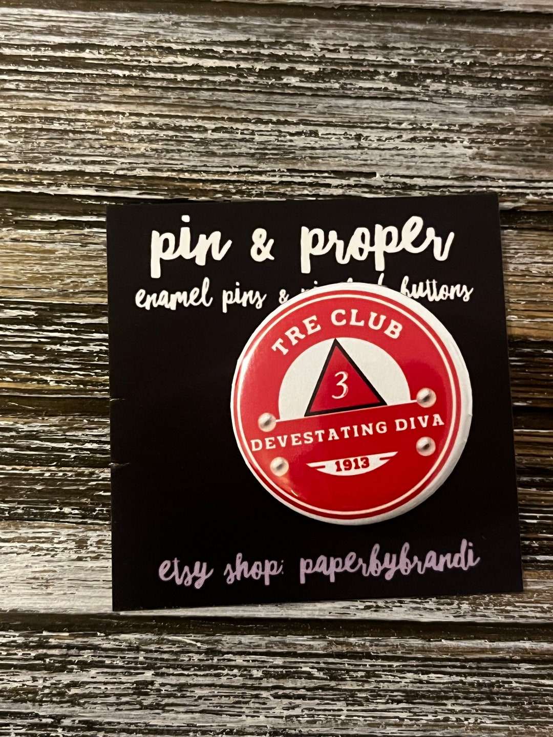 Delta Tre Club Pin Back Button - Etsy