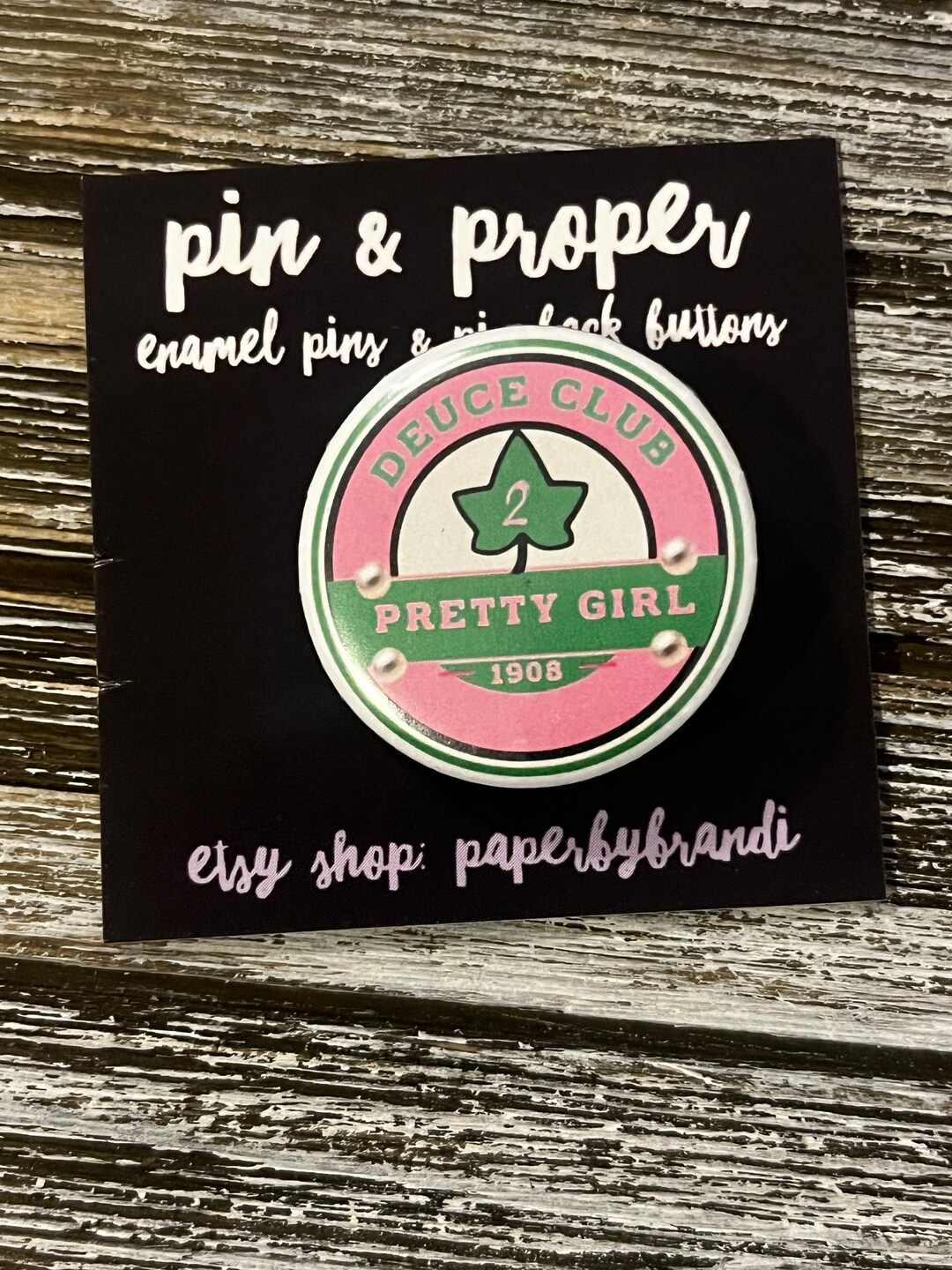 AKA Deuce Club Pin Back Button - Etsy