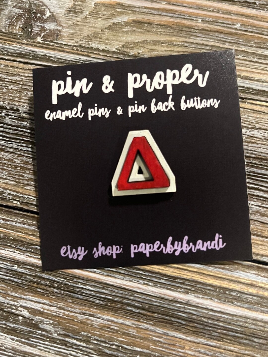 Delta Hand Painted Wood Lapel Pin - Etsy