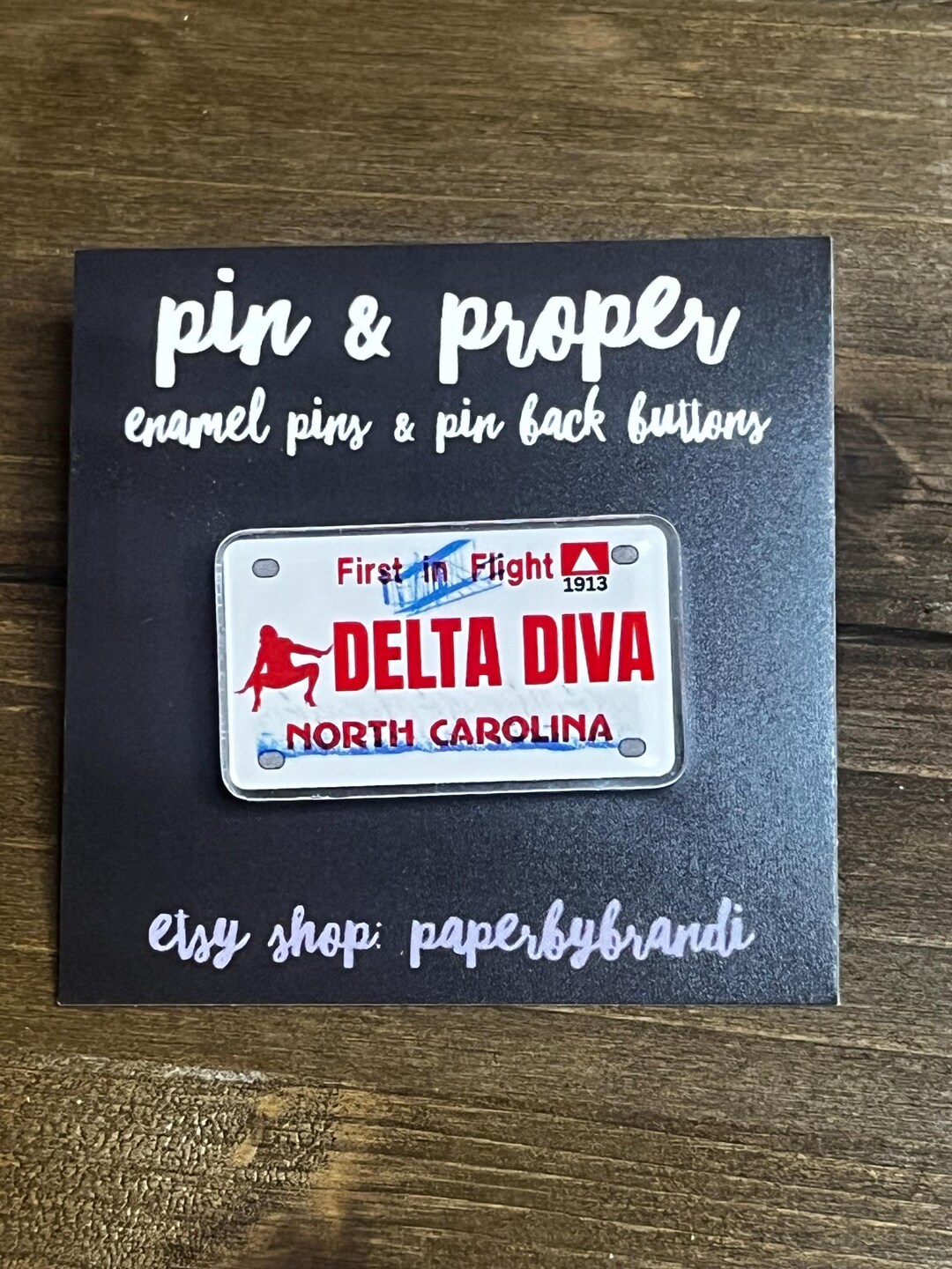 Delta Diva License Plate Acrylic Lapel Pin - Etsy