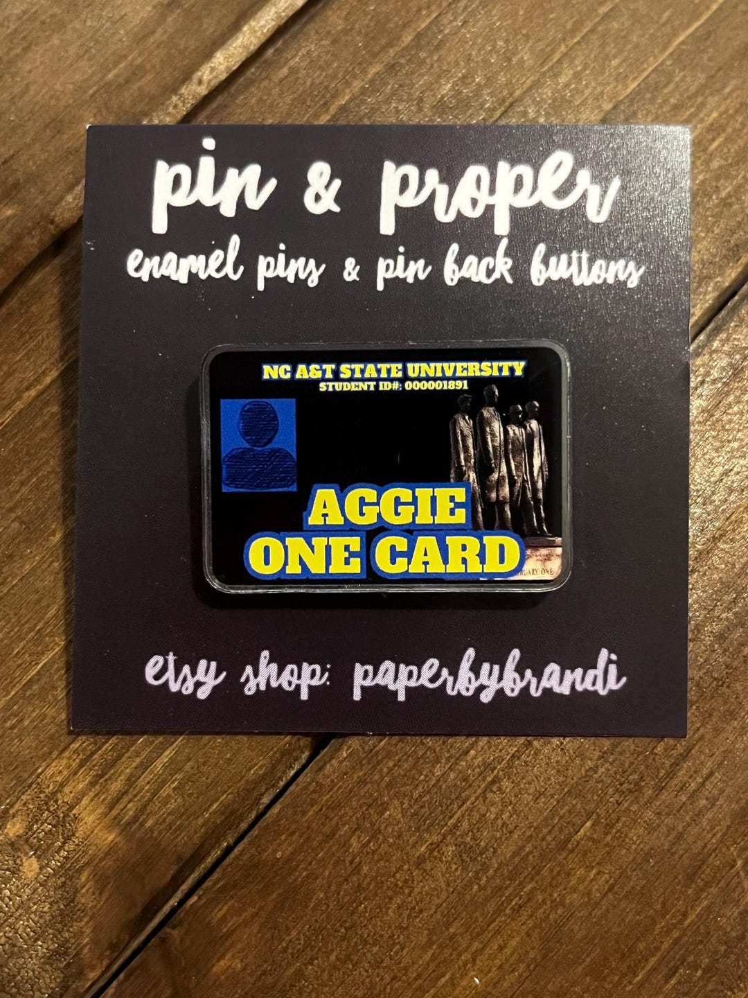 Aggie One Card Acrylic Lapel Pin - Etsy