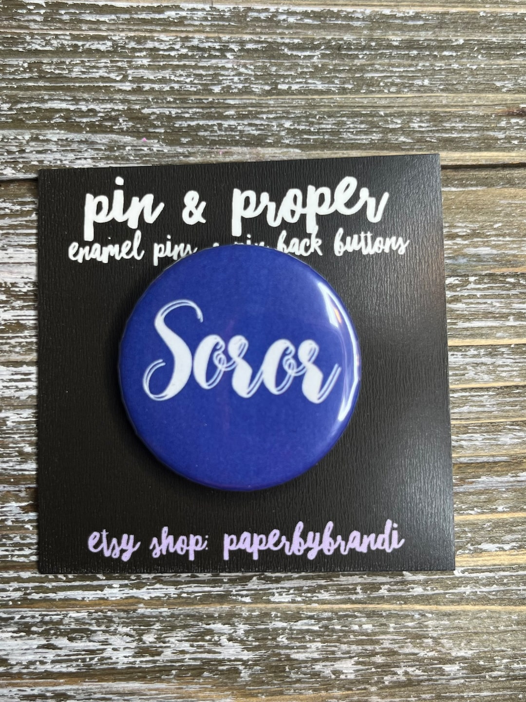 Zeta Soror Pin Back Button - Etsy
