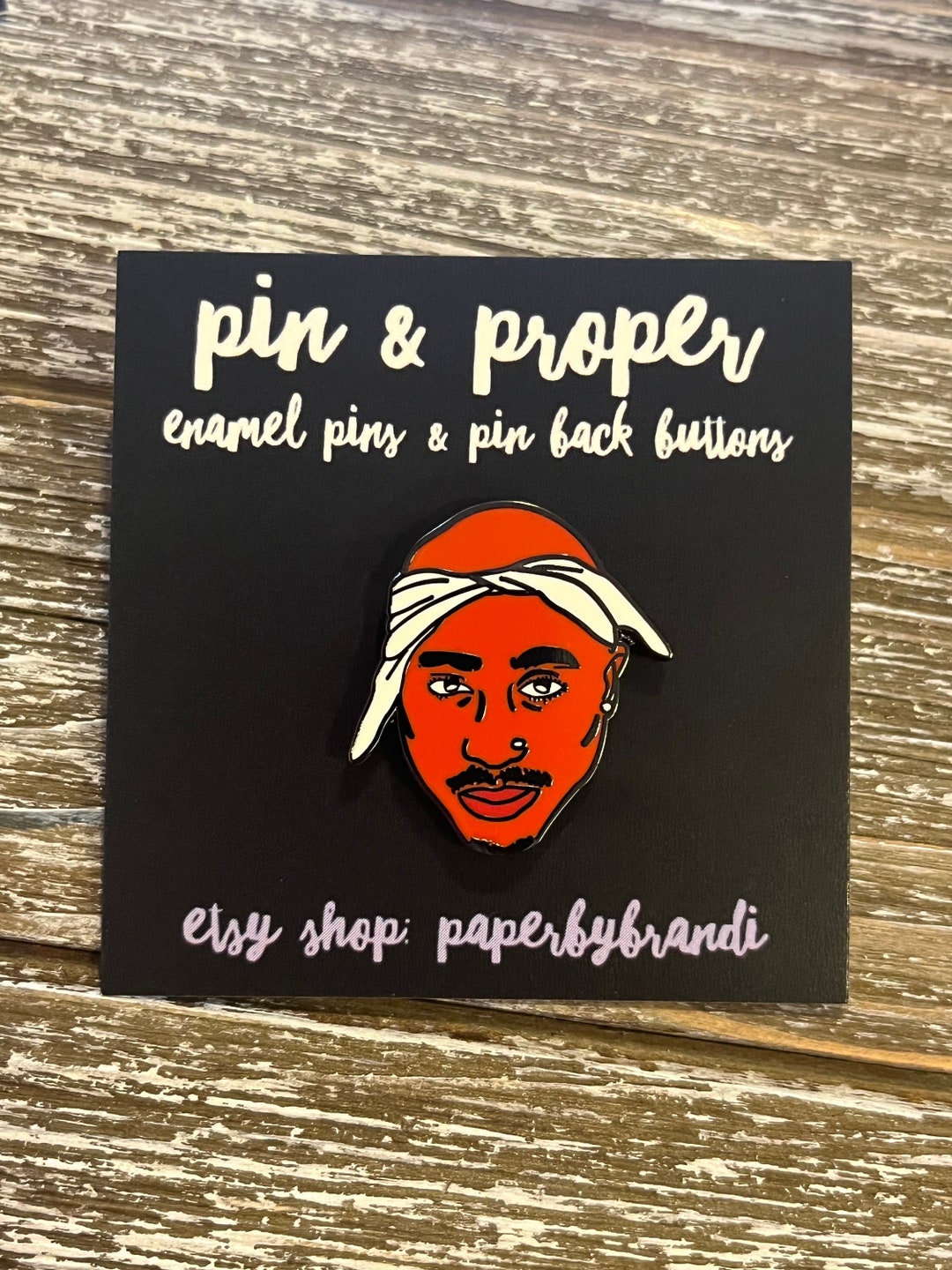 White Bandana Pac Enamel Pin - Etsy