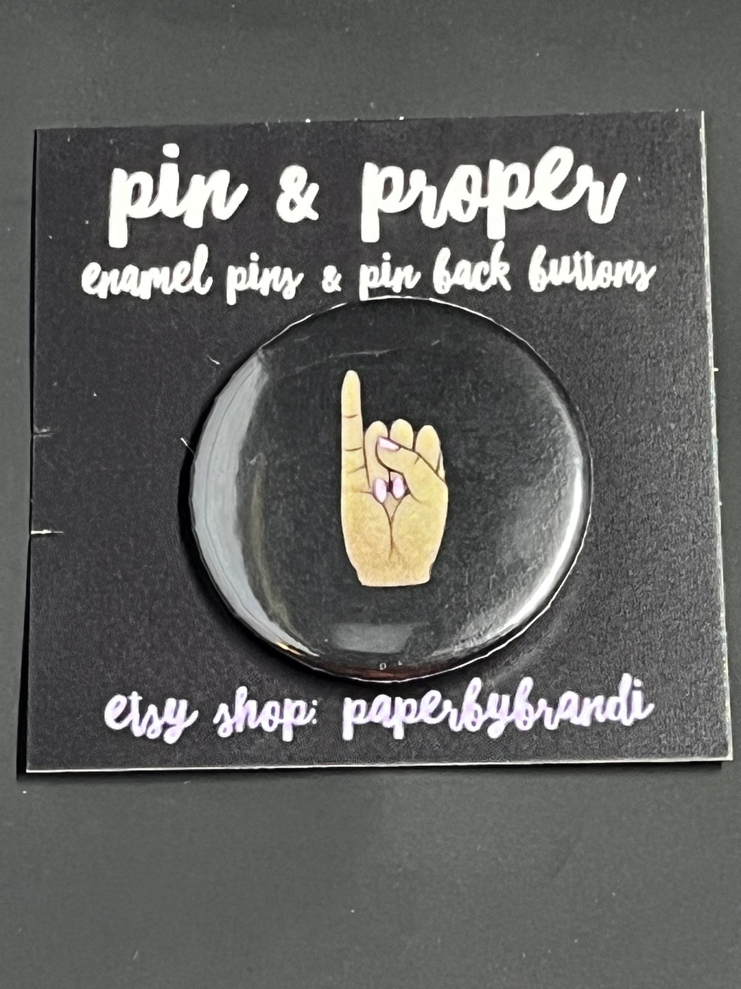 Pinky Finger up Pin Back Button - Etsy