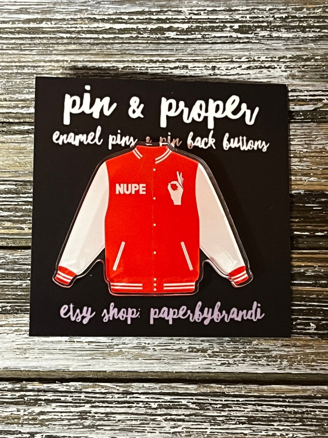 Nupe Letterman Acrylic Lapel Pin - Etsy