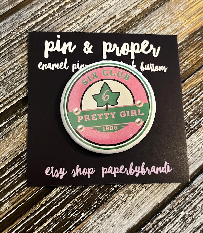 Pretty Girl Six Club (#6) Pin Back Button - Etsy